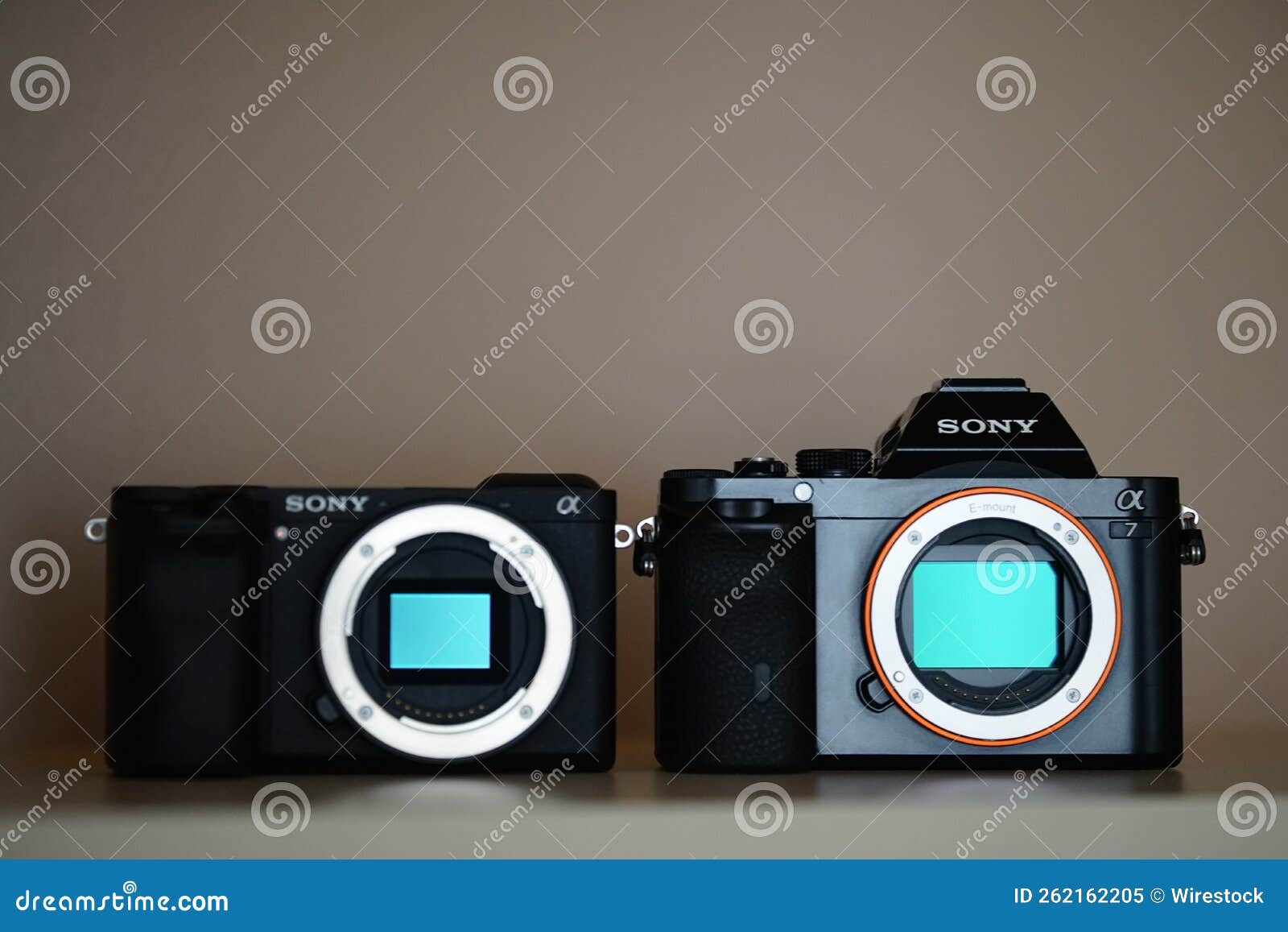 Sony A7 and A6400 Mirrorless Camera on a Shelf Editorial Image - Image ...