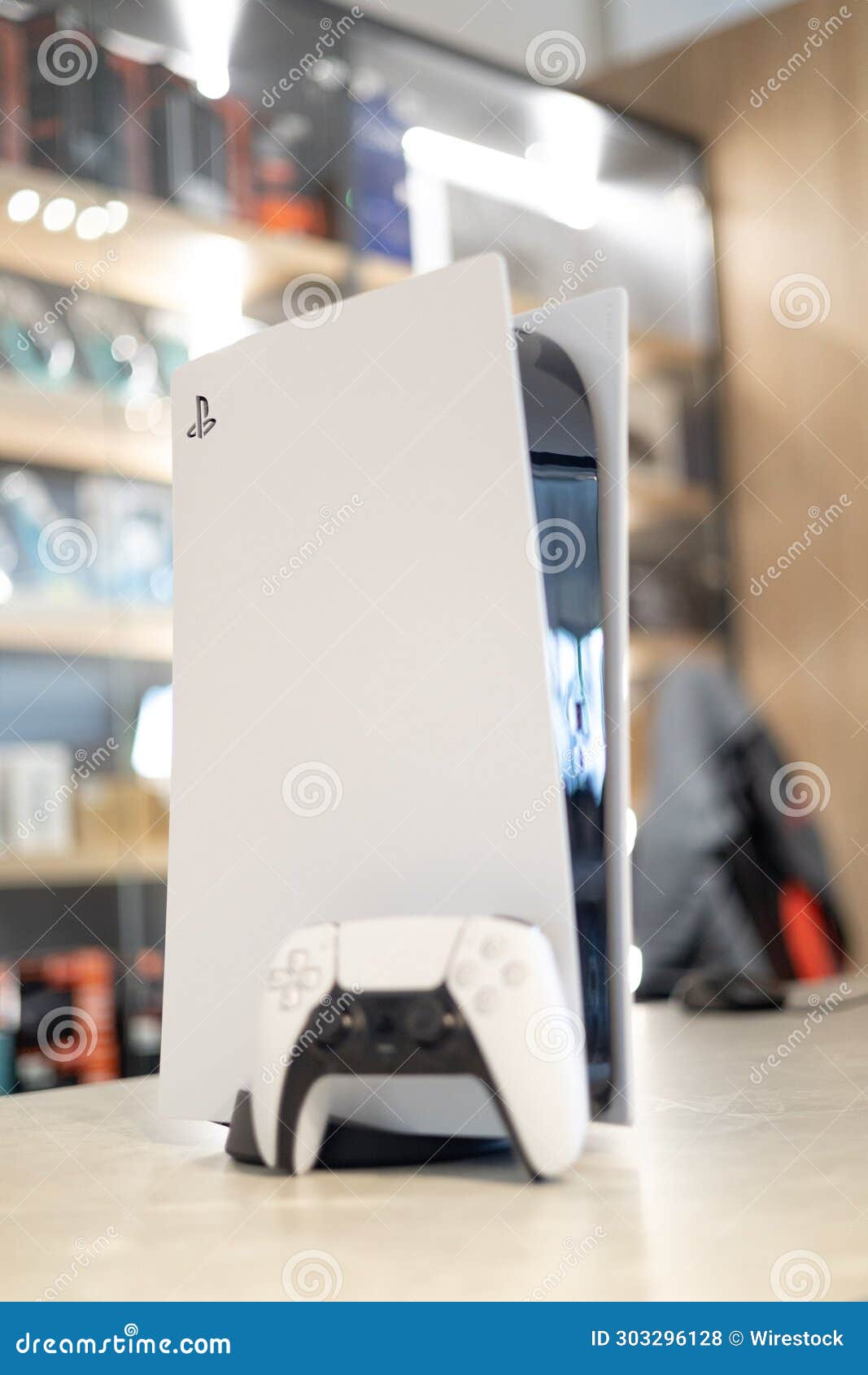 Sony PlayStation 5 in a Brightly Lit Retail Store, on a Table Editorial ...
