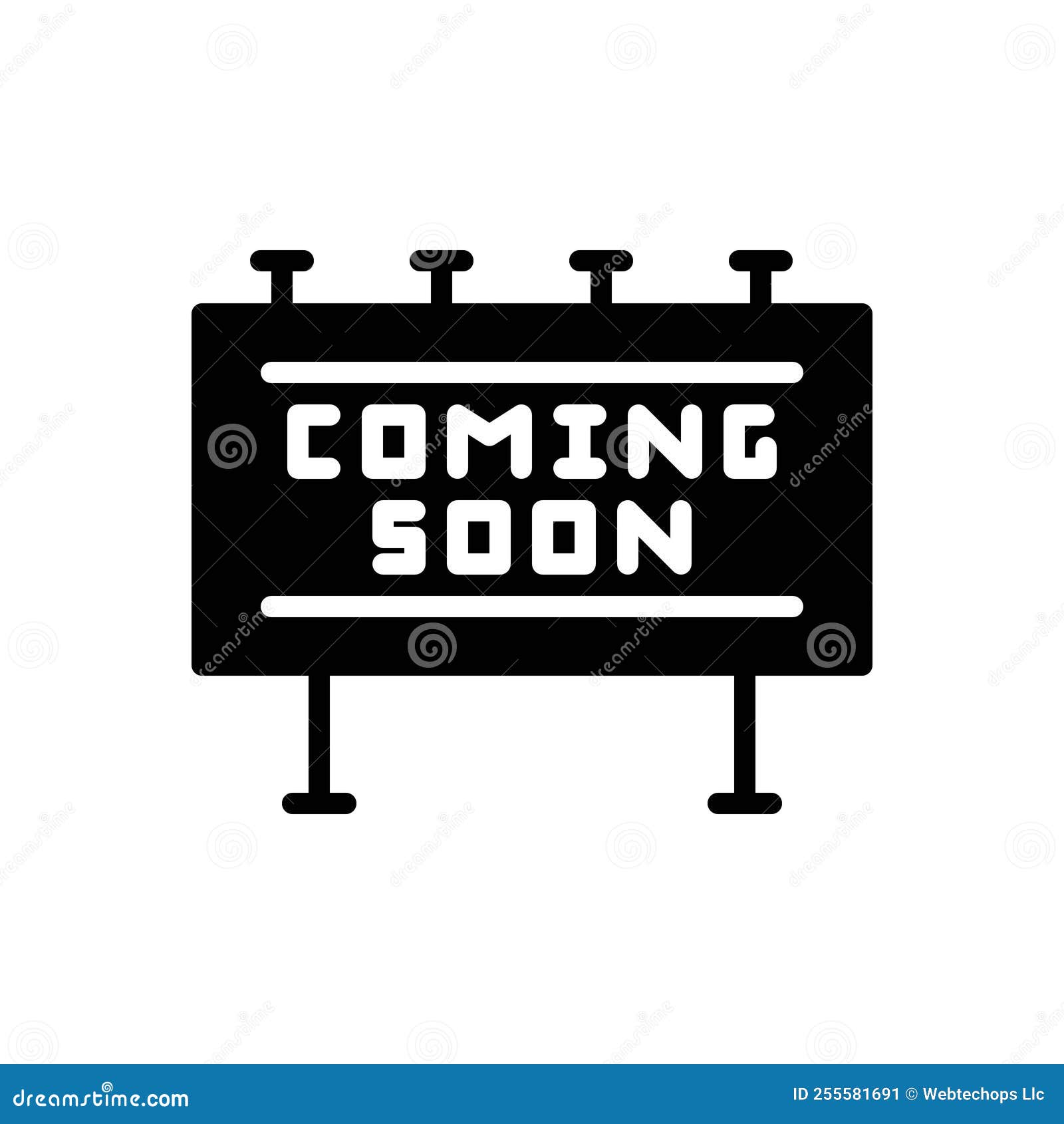 Black Solid Icon for Soonest, Advertisement and Message Stock Vector ...