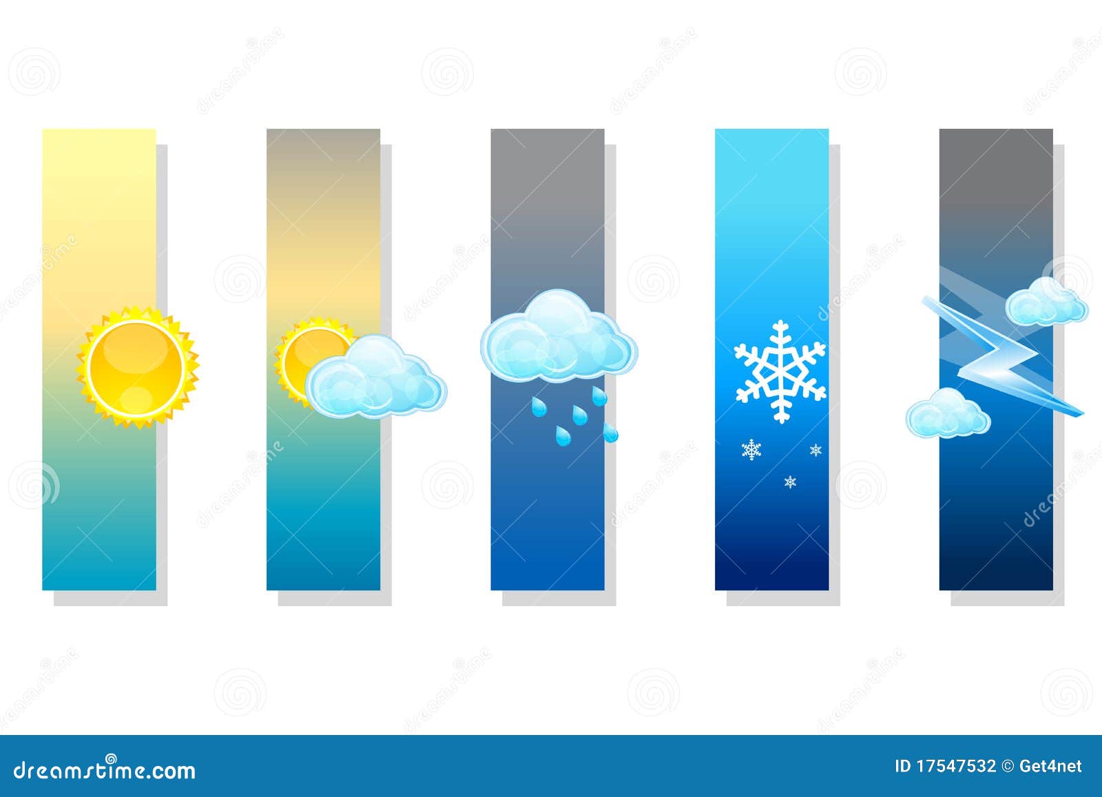 Soorten weer vector illustratie. Illustration of maan - 17547532