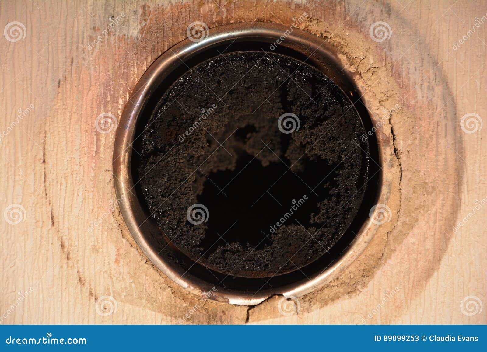 Soot Deposition in the Wall Feed of a Chimney Stove Stock Image - Image ...