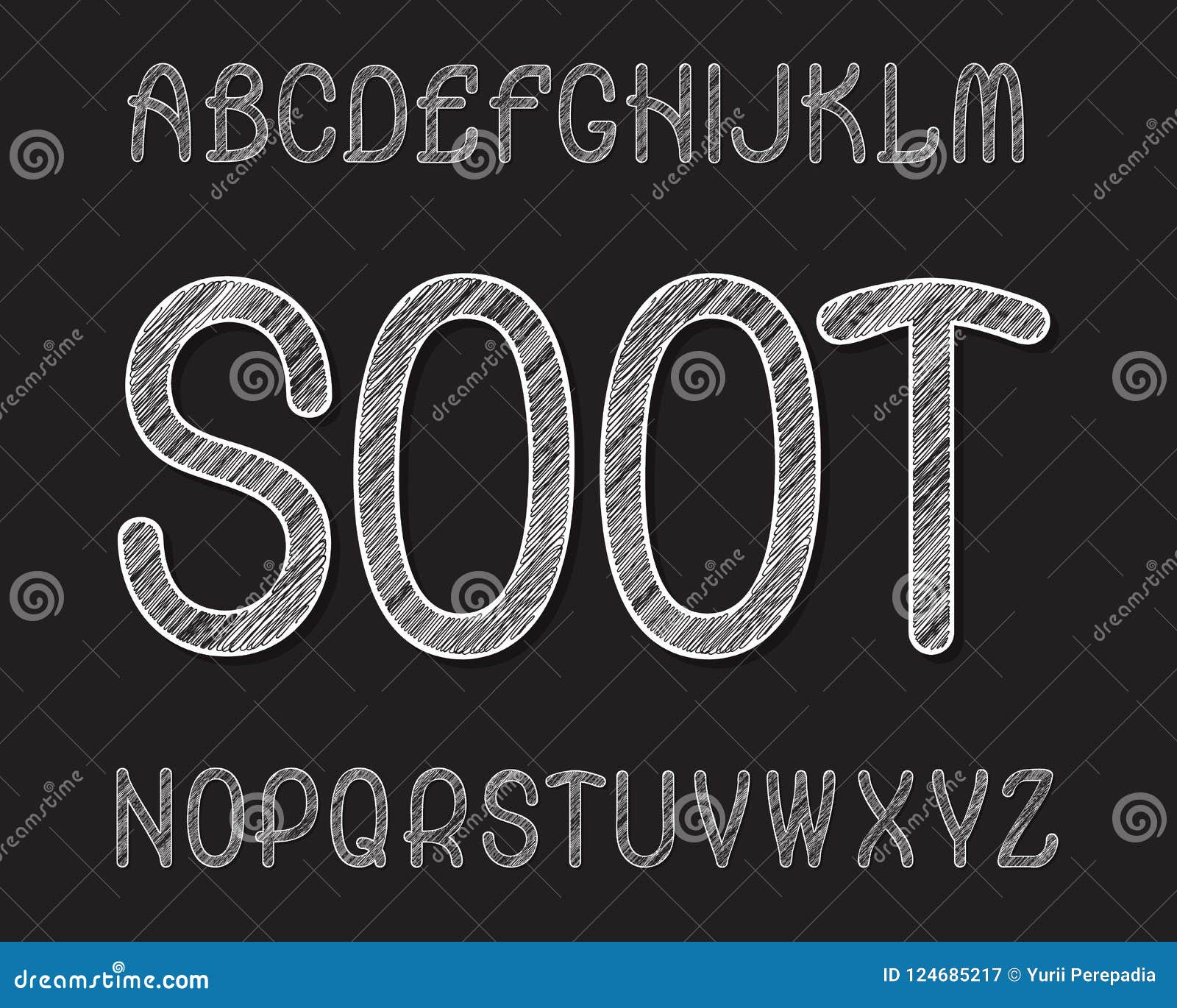 Soot Typeface. Black White Font Stock Vector - Illustration of english ...