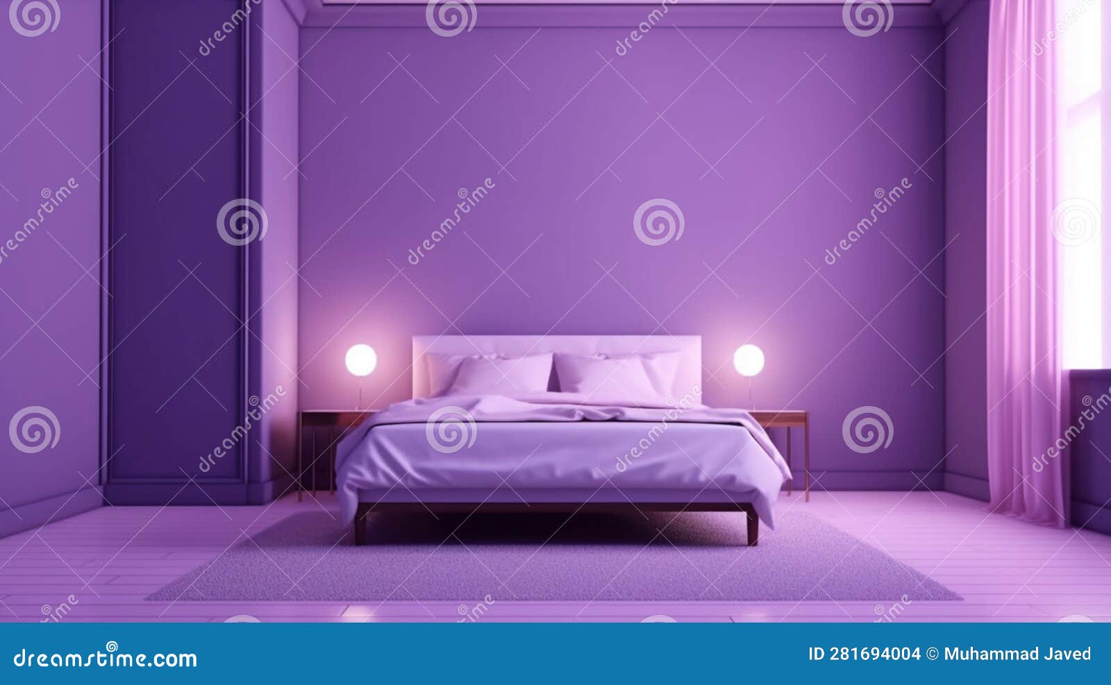 Soothing Purple Gradient Room Stock Illustration - Illustration of ...