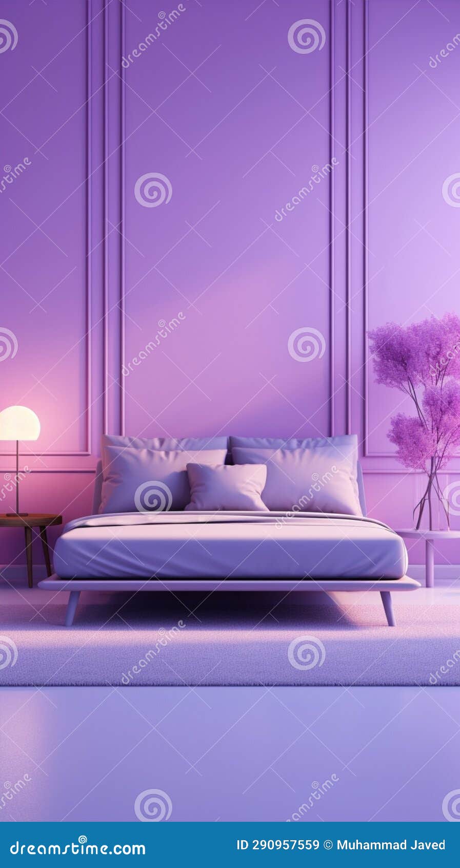 Soothing Purple Gradient Room Stock Illustration - Illustration of ...