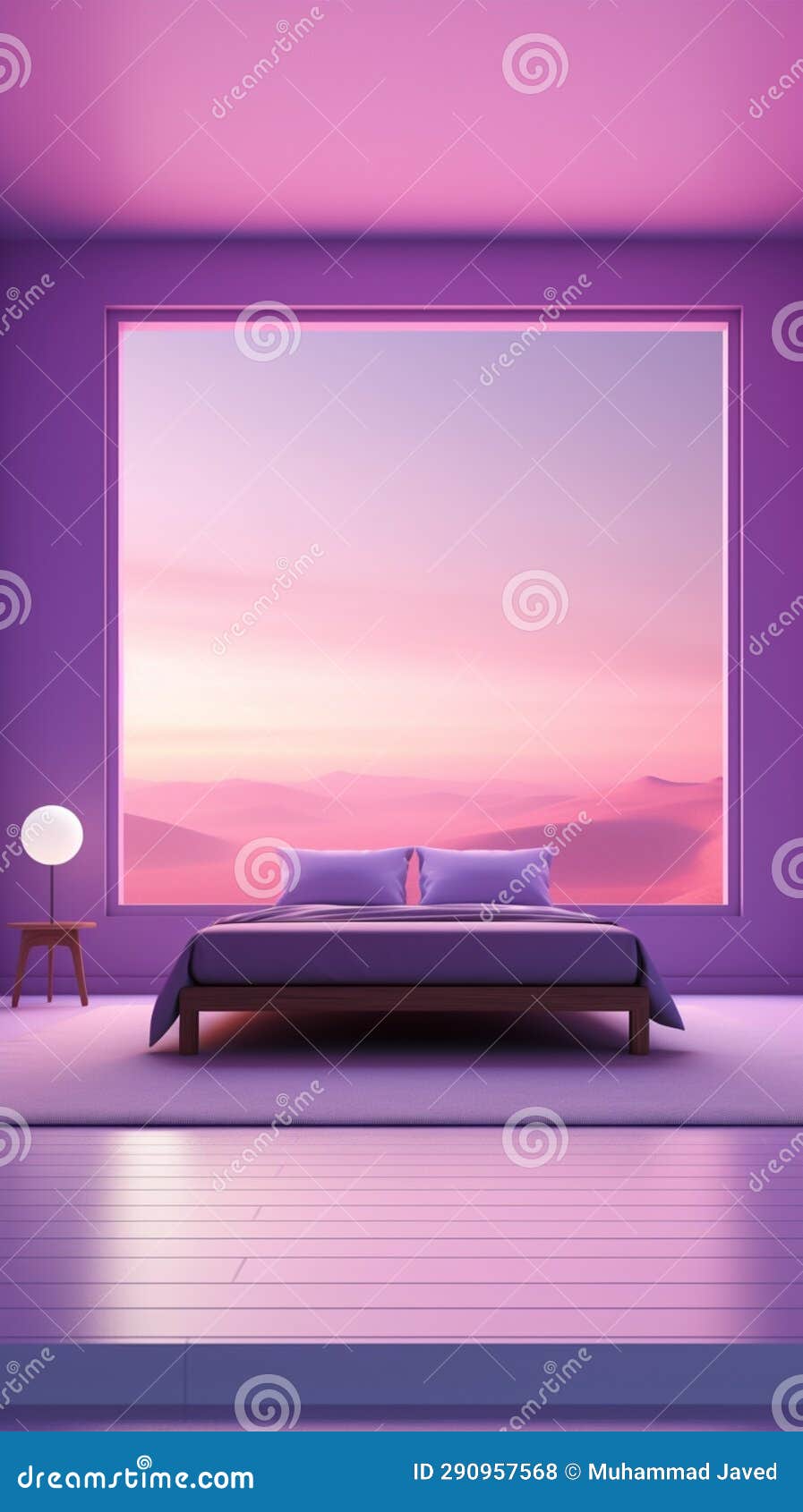Soothing Purple Gradient Room Stock Illustration - Illustration of ...