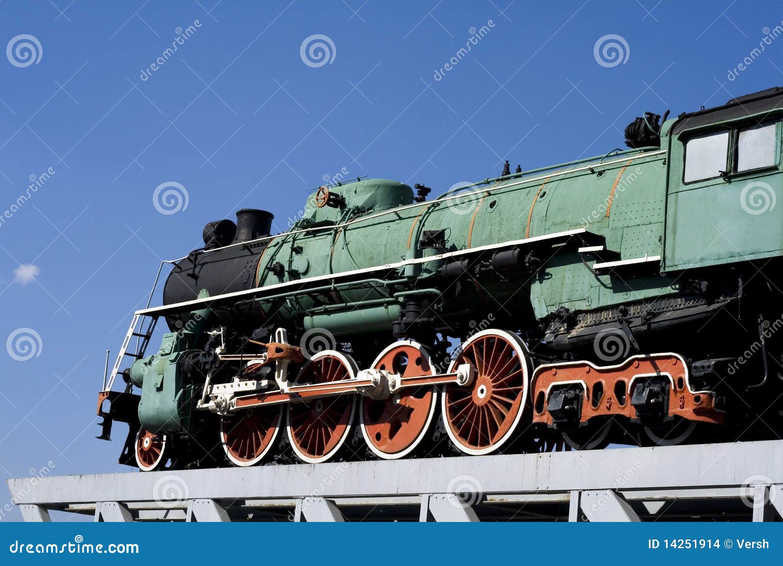 Sooviet train side view stock photo. Image of green, podium - 14251914