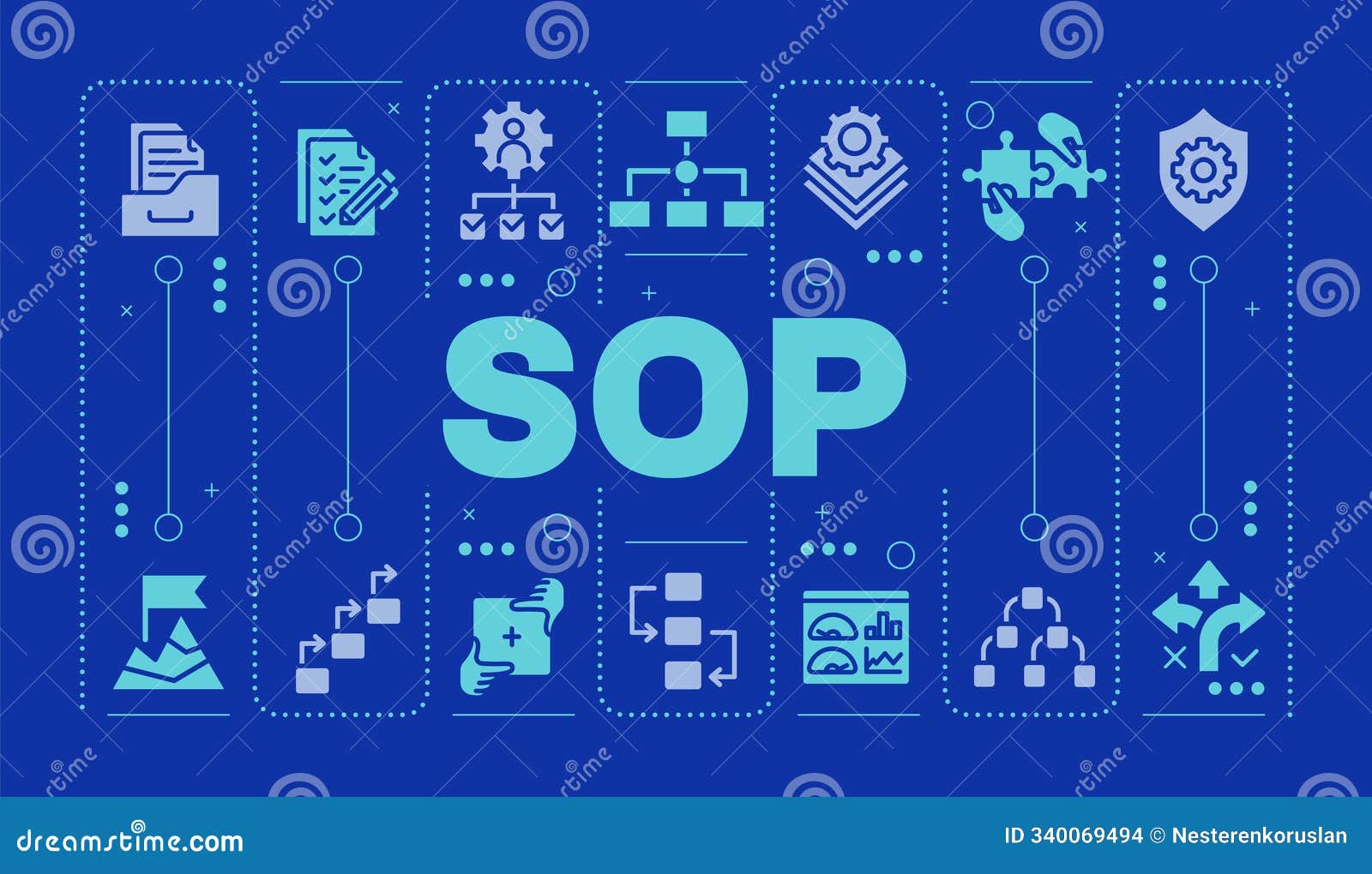 SOP blue word concept stock illustration. Illustration of banner ...