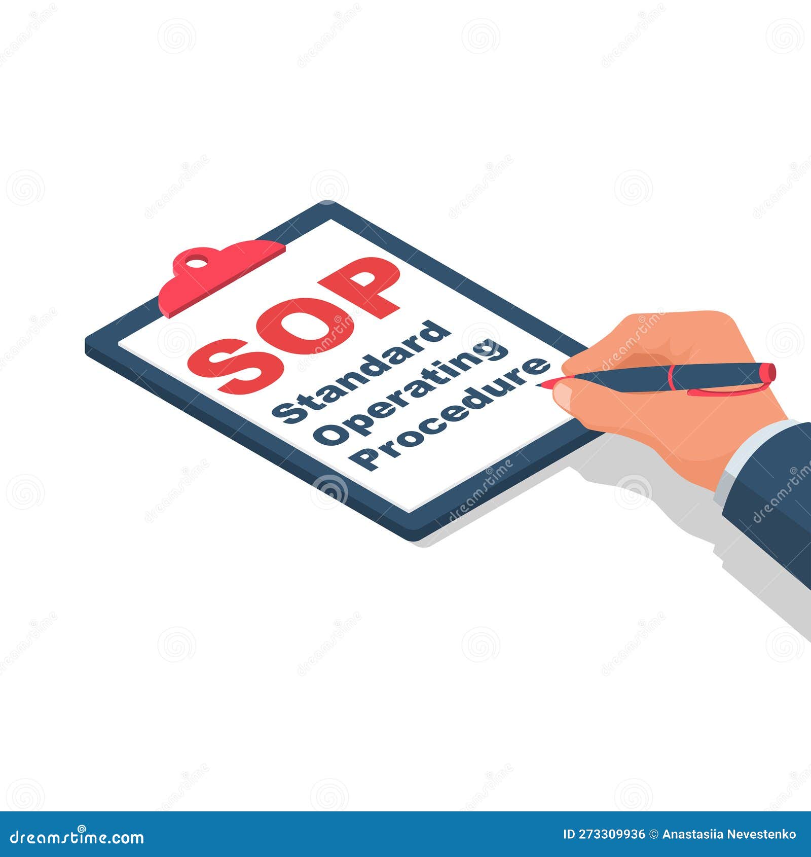 SOP Concept. Human Writes To the Clipboard Standard Operating Procedure ...
