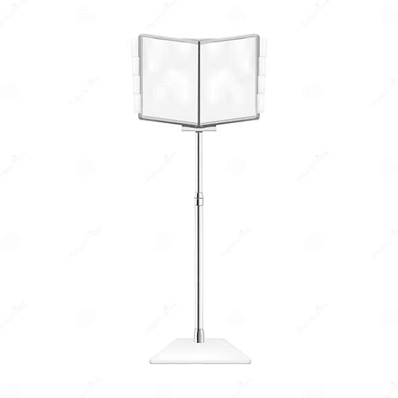 Sop Display Floor Stand Vector Mockup. Information Panel with Tabbed ...
