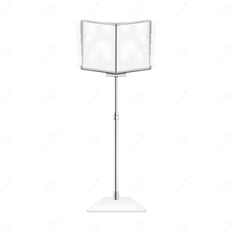 Sop Display Floor Stand Vector Mockup. Information Panel with Tabbed ...