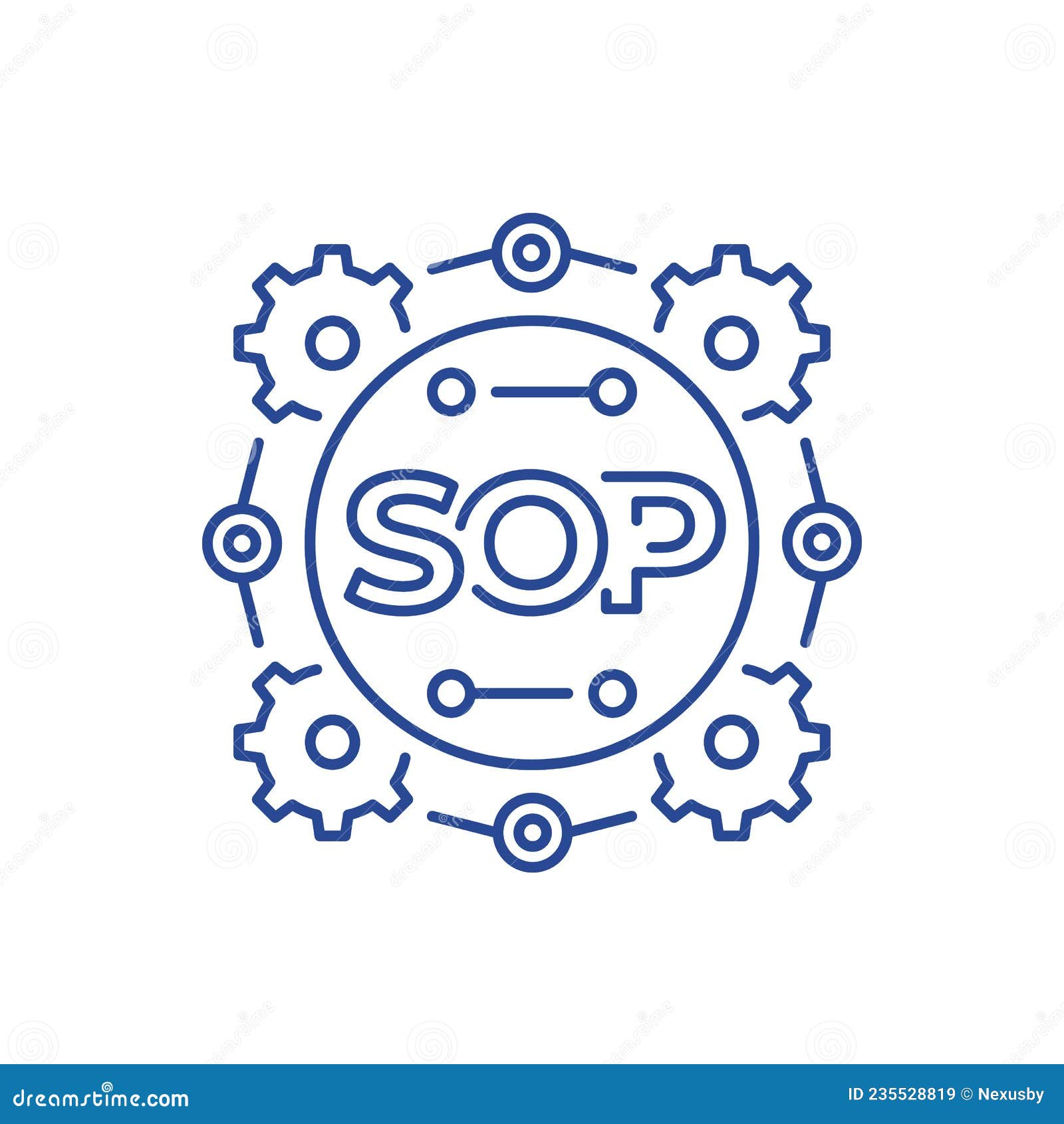 SOP Icon, Standard Operating Procedure Line Design Stock Vector ...