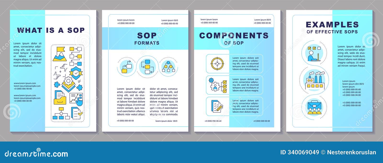 SOP Management Brochure Template Cartoon Vector | CartoonDealer.com ...