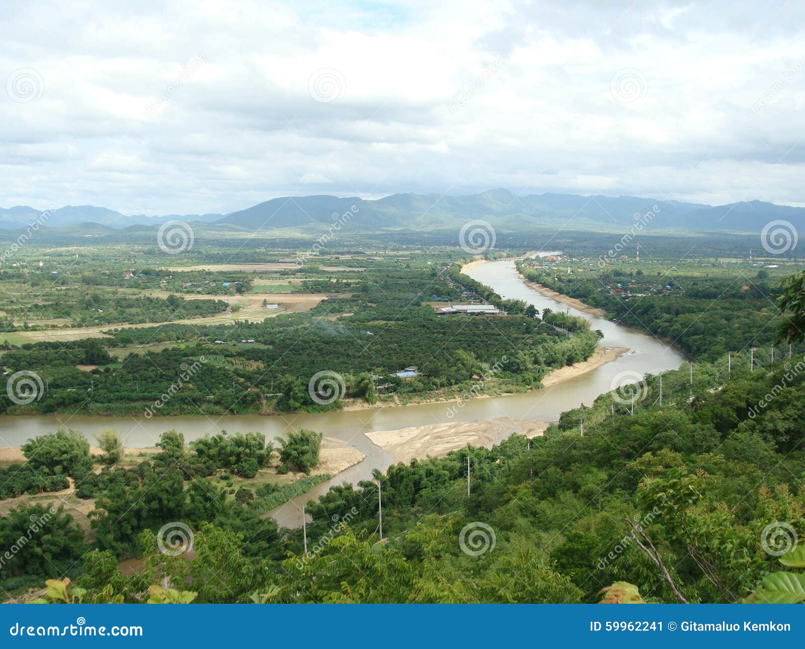 Sop Moei River stock image. Image of green, nature, trees - 59962241