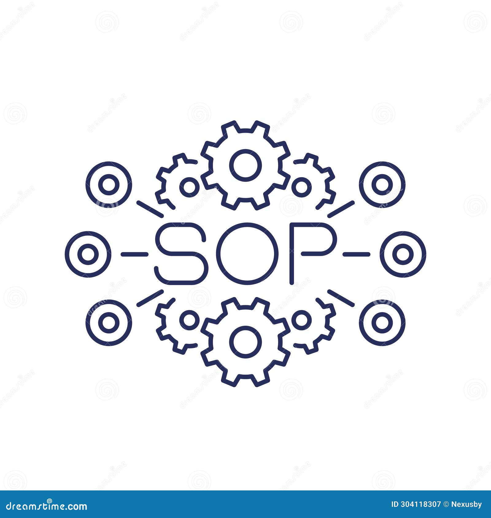 SOP, Standard Operating Procedure Line Icon Cartoon Vector ...