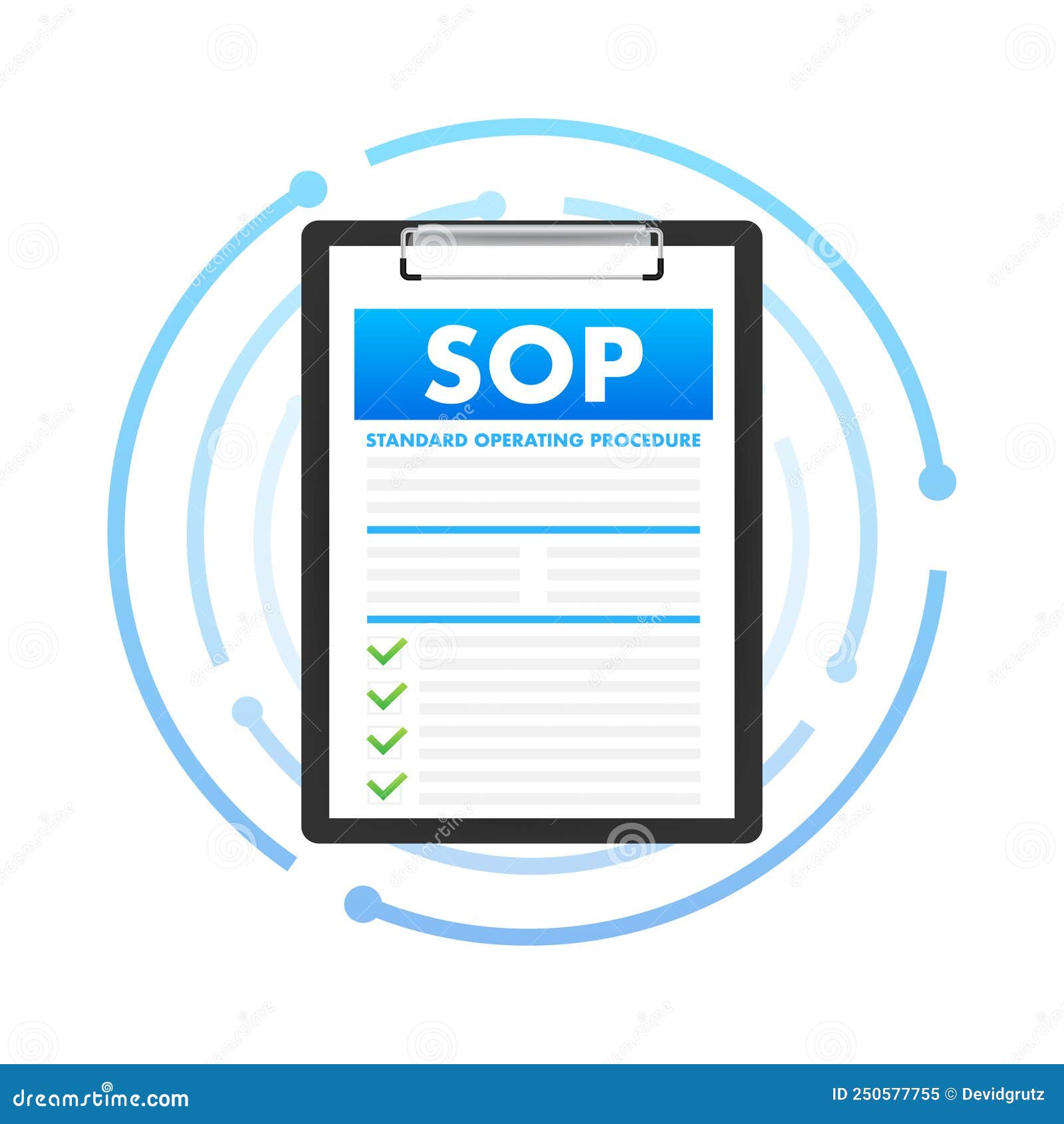 SOP - Standard Operating Procedure. Vector Stock Illustration. Stock ...