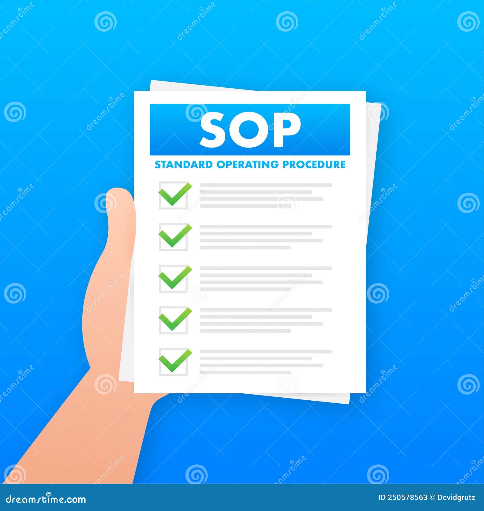 SOP - Standard Operating Procedure. Vector Stock Illustration. Stock ...