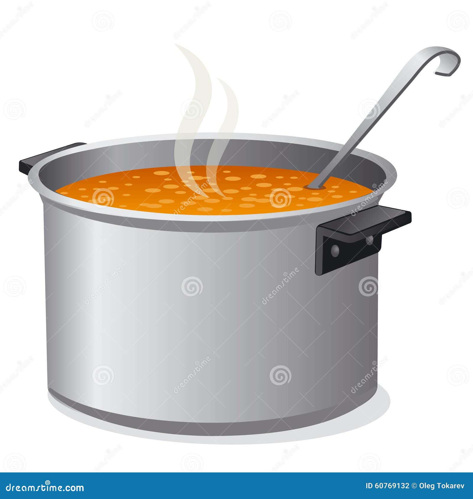 Sopa caliente en cacerola stock de ilustración. Ilustración de placa ...