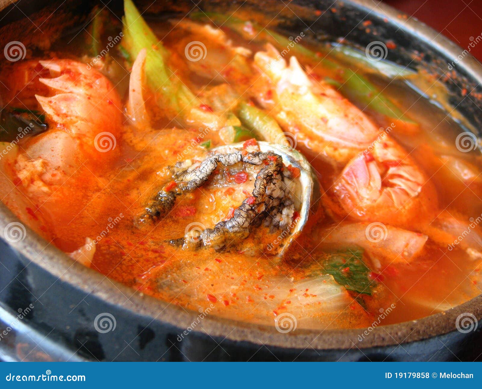 Sopa Coreana Do Alimento De Mar Foto de Stock - Imagem de picante ...