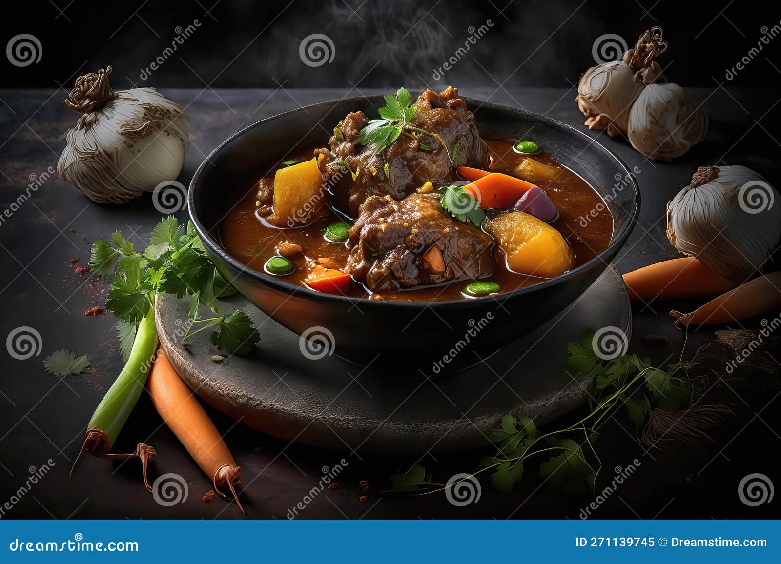 Sopa De Cola De Oxtail Asada Generada Por Ai Stock de ilustración ...