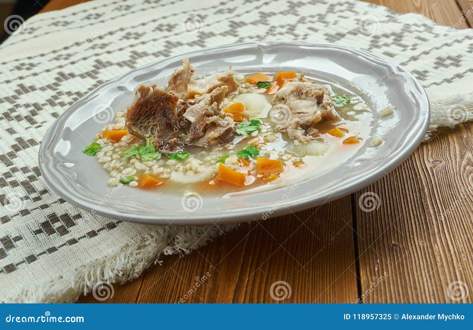 Sopa De La Cebada De La Carne De Vaca De Amish Imagen de archivo ...