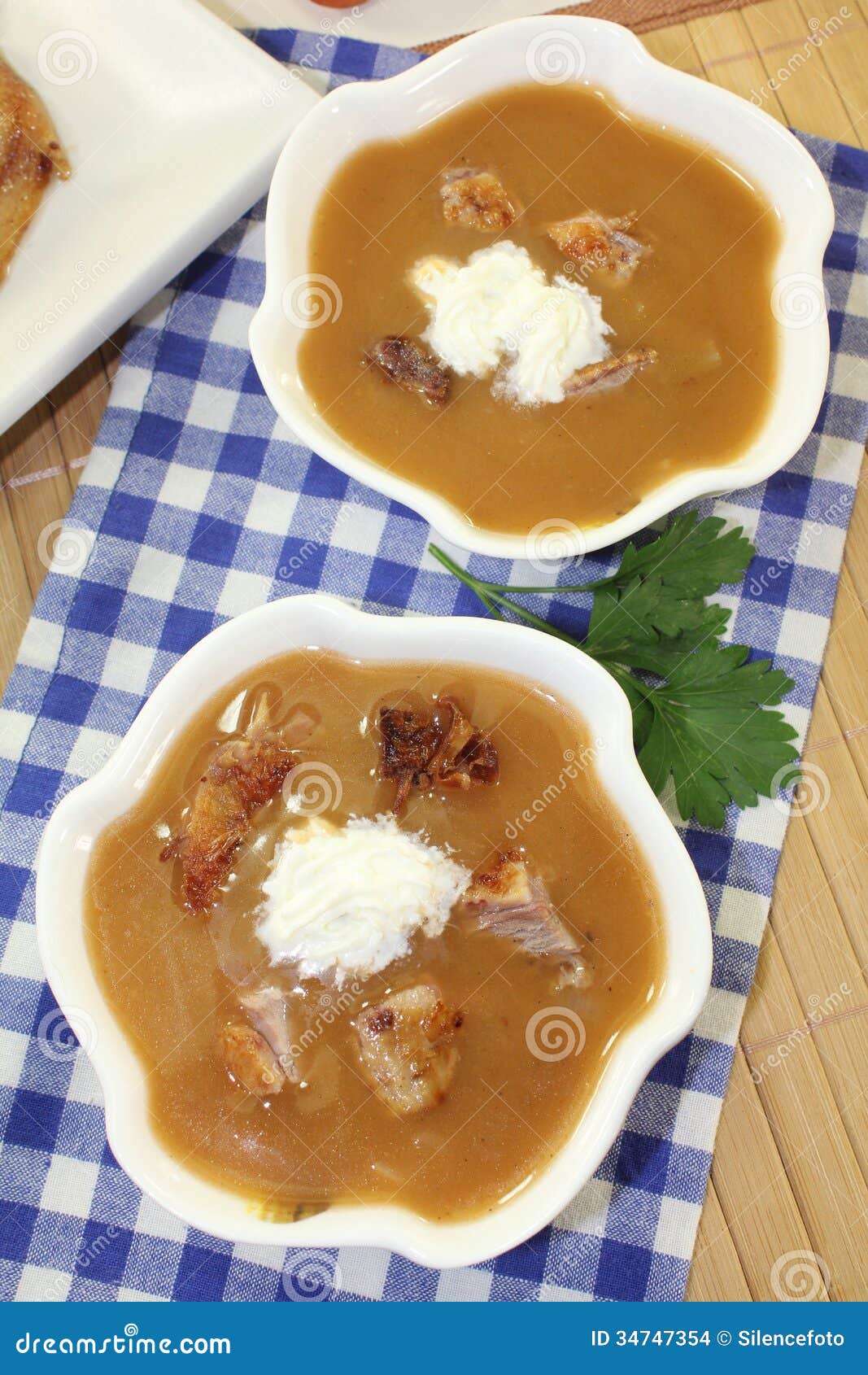 Sopa de pato foto de archivo. Imagen de perejil, caliente - 34747354