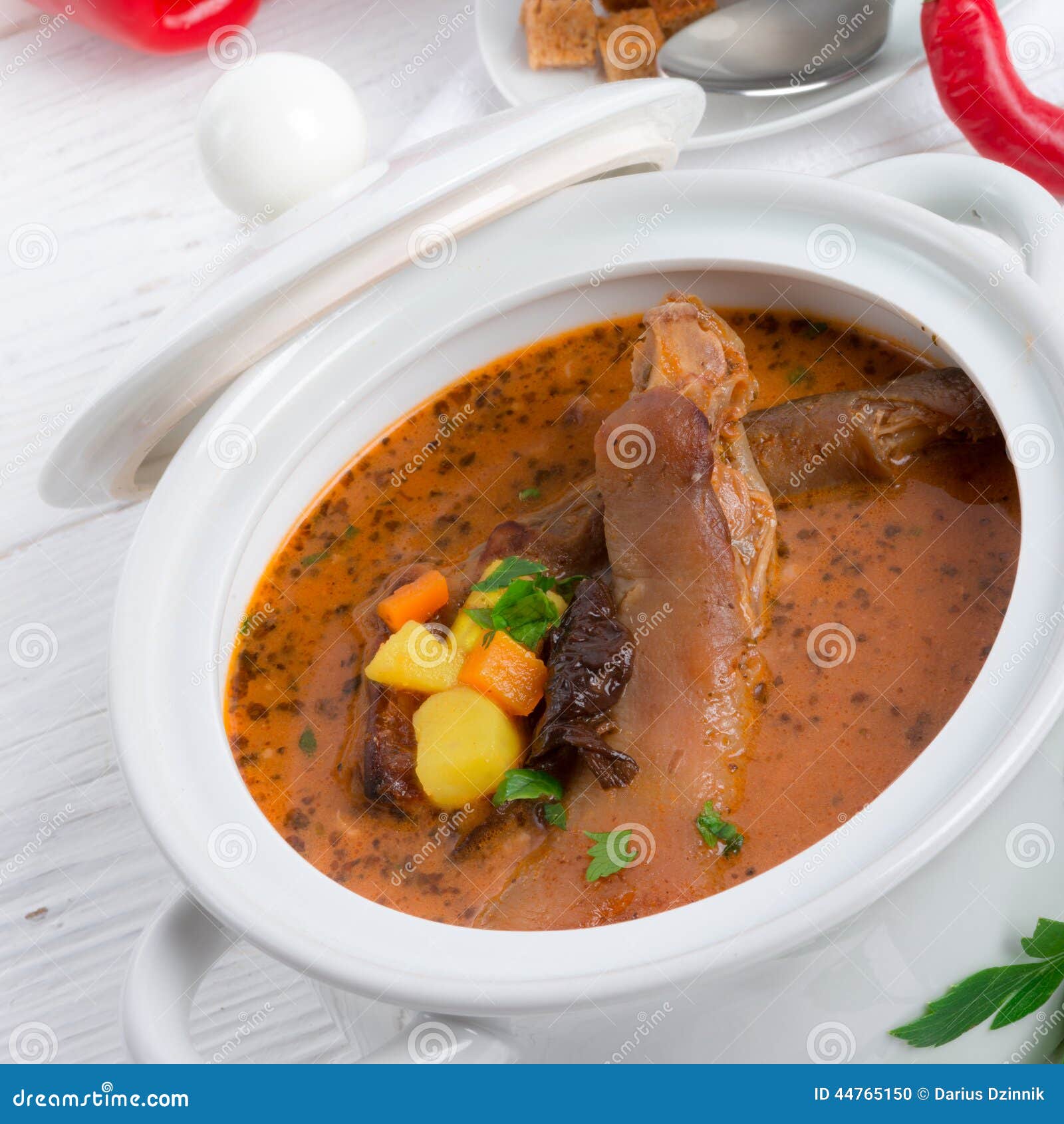 Sopa de rabo de buey foto de archivo. Imagen de picante - 44765150