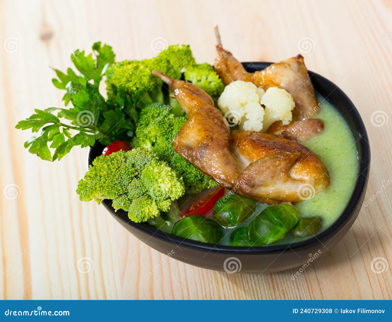 Sopa De Repolho Com Codorniz E Verde Foto de Stock - Imagem de ...
