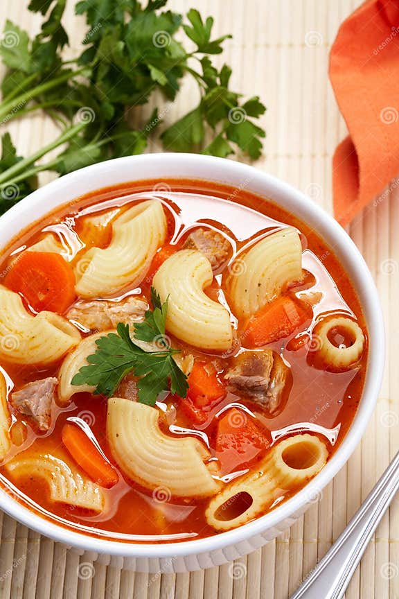 Sopa del tomate imagen de archivo. Imagen de carne, cocina - 4080025