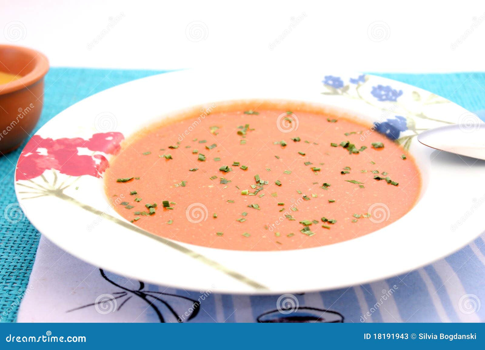 Sopa fresca de tomates imagen de archivo. Imagen de frescura - 18191943