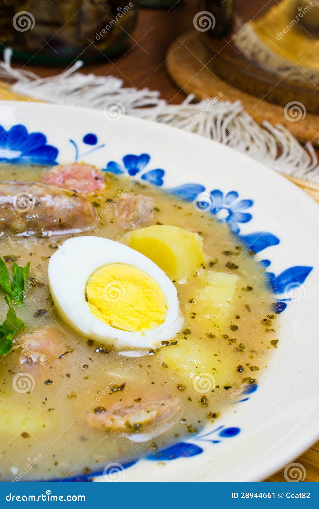 Sopa Polaca De Zurek (sopa Del Amargo-centeno) Imagen de archivo ...
