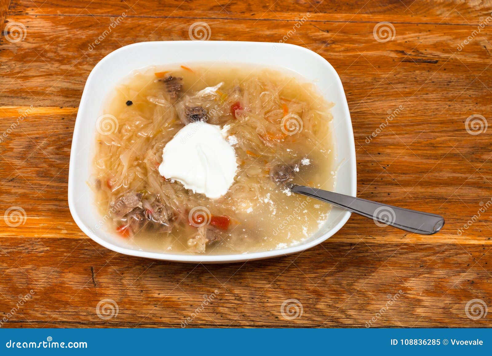Sopa Rusa De La Col Con La Chucrut Guisada Imagen de archivo - Imagen ...