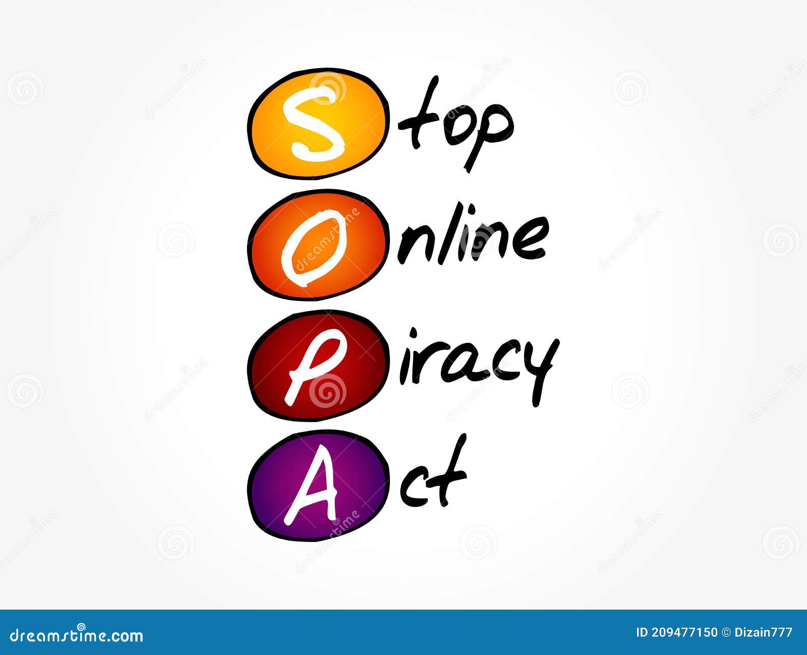 SOPA - Stop Online Piracy Act Acronym, Concept Background Stock ...