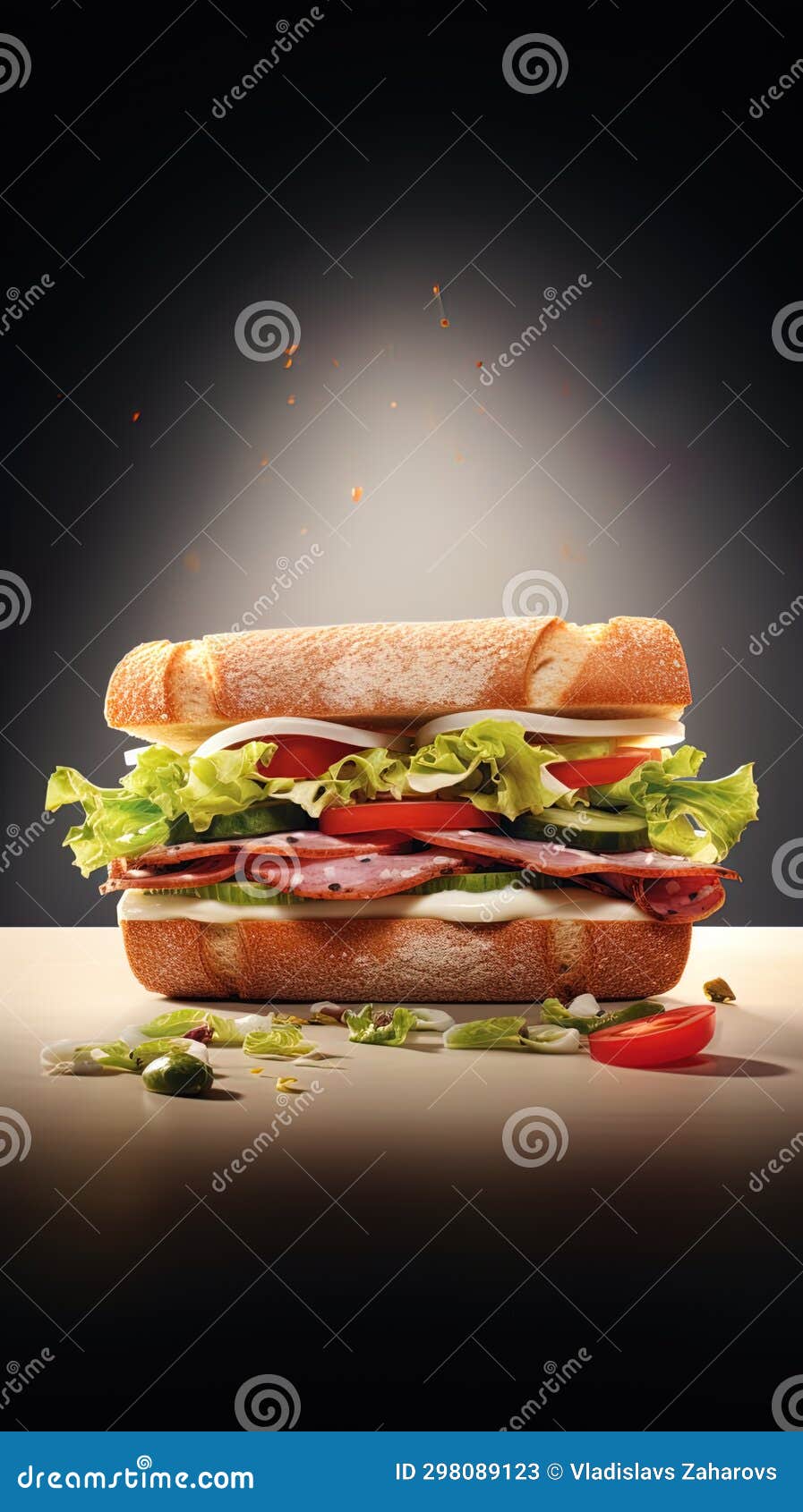 A Sophisticated Backdrop for a Sandwich Ad, Realistically Designed with ...