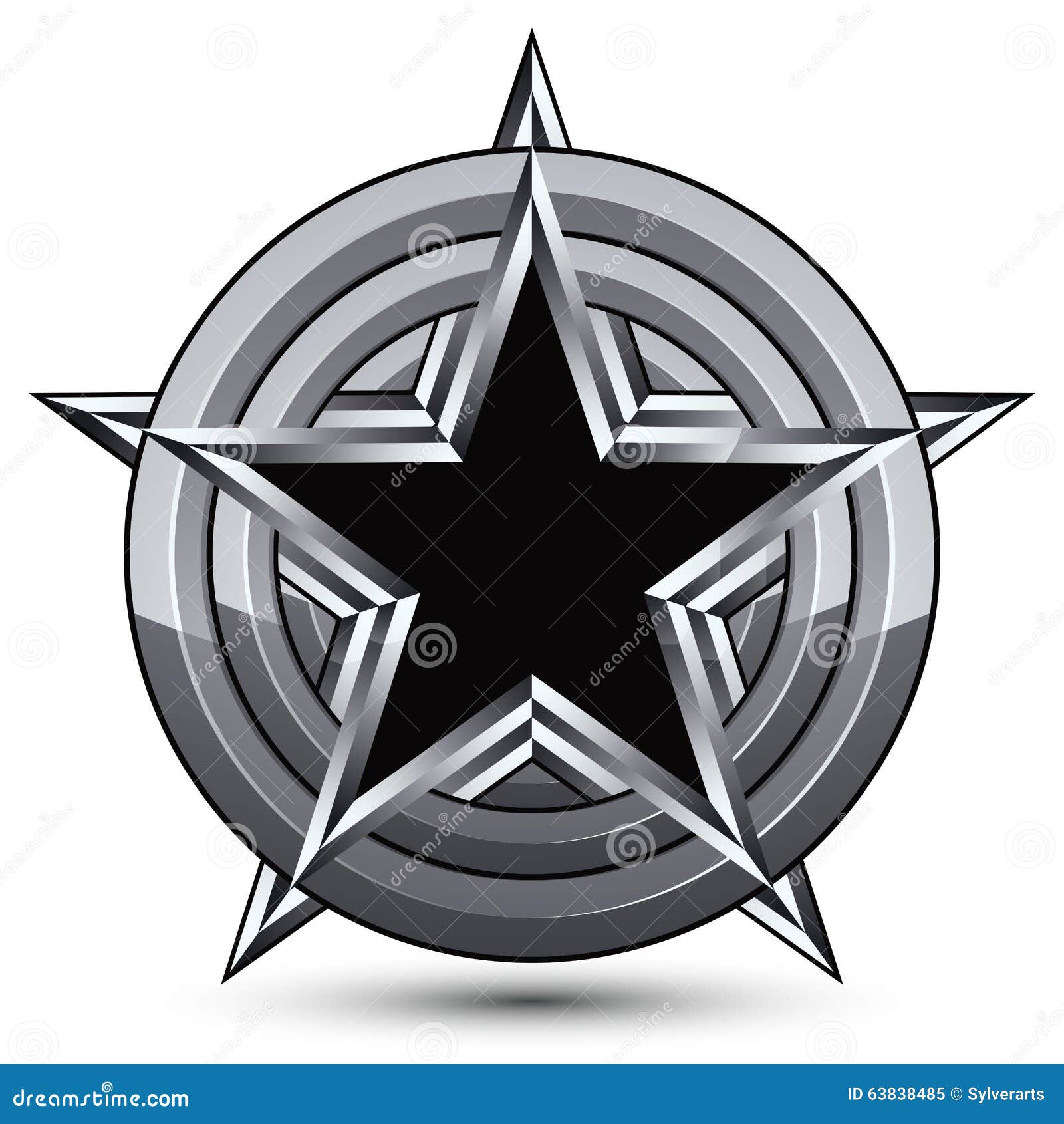 Sophisticated Design Geometric Symbol, Stylized Pentagonal Black Stock ...