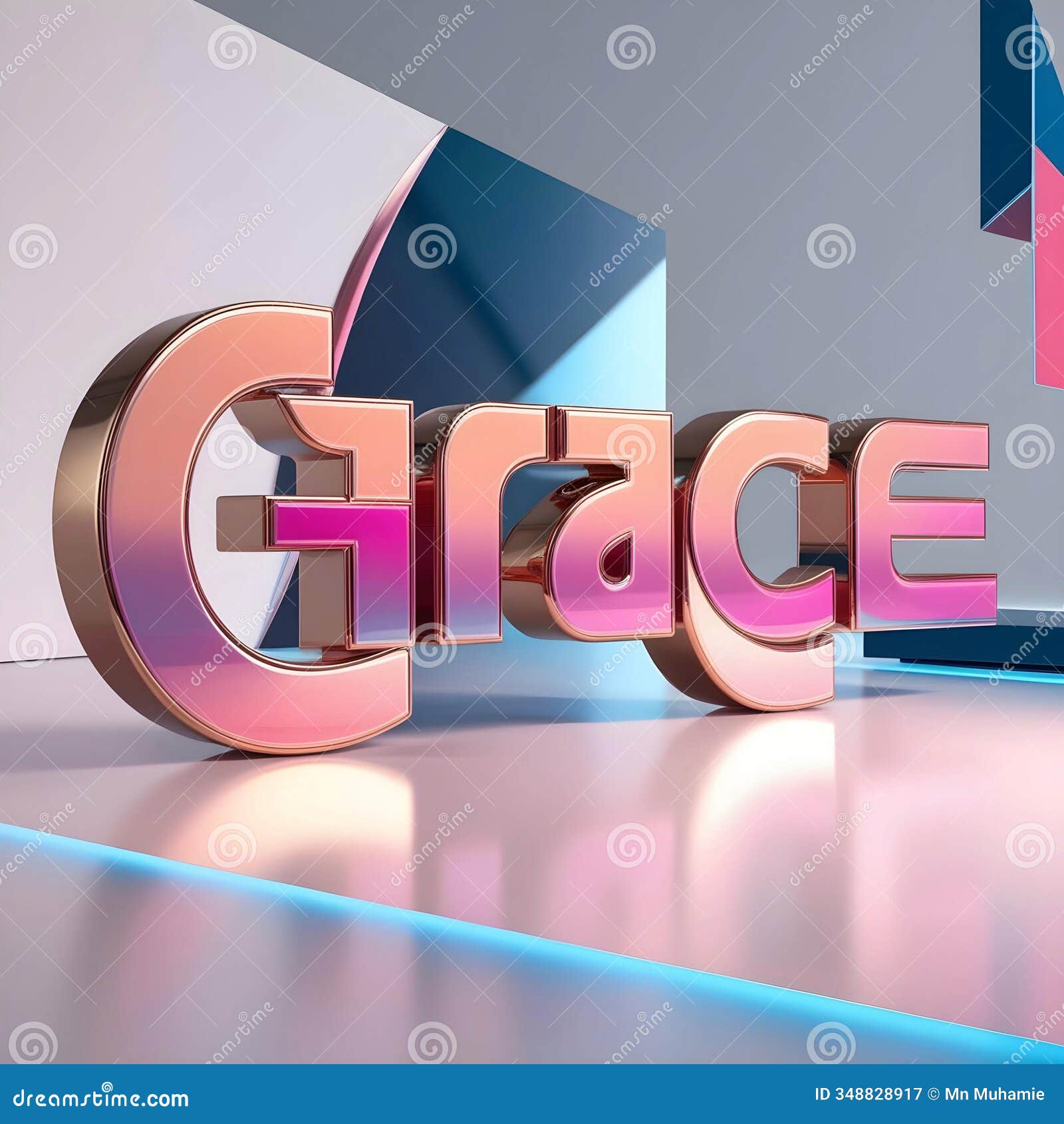 A Sophisticated Display of the Word Grace with a Reflective Surface and ...