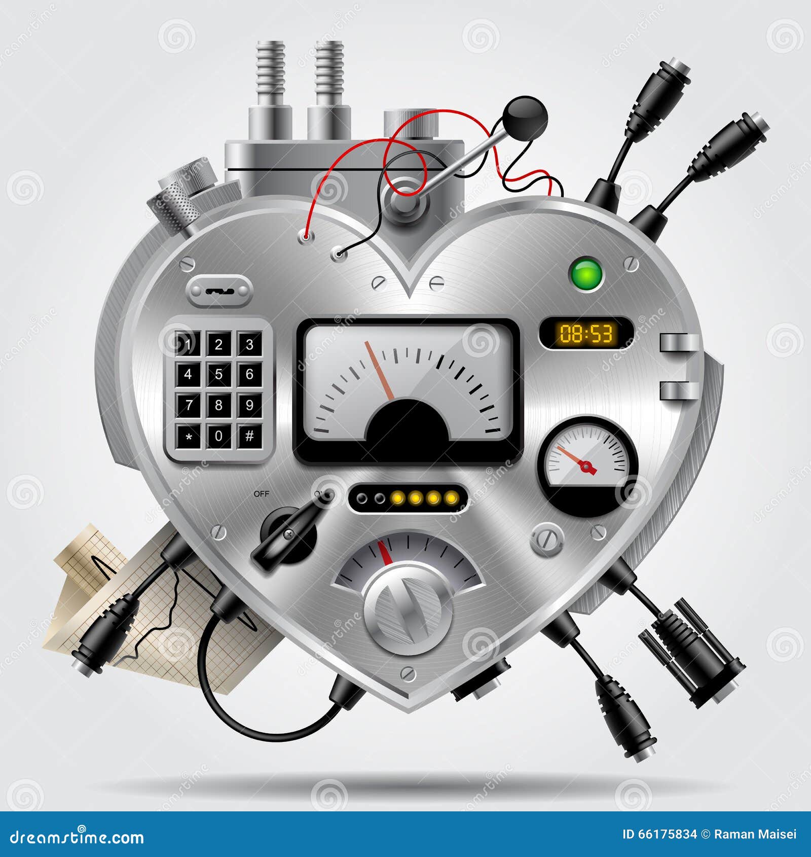 Sophisticated Electronic Device in the Form of Heart with the Dashboard ...