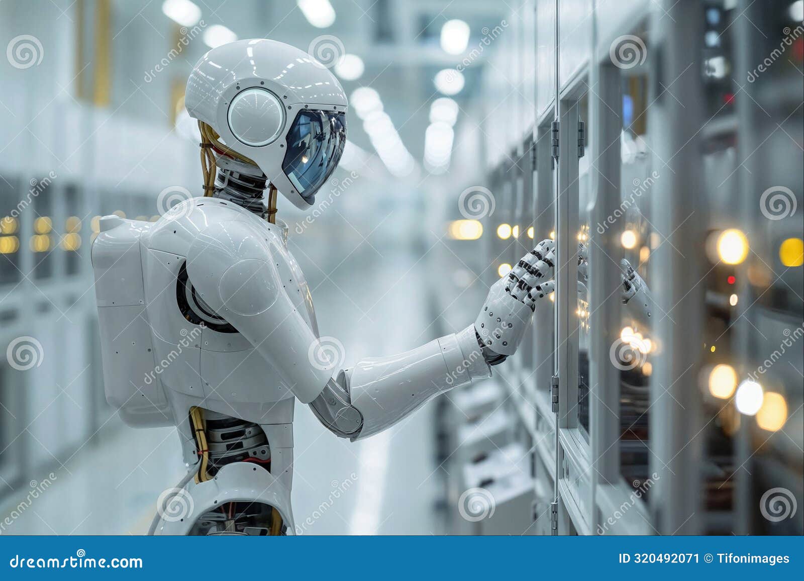 Humanoid Robot Meditates On Mars In A Lotus Position Royalty-Free Stock ...