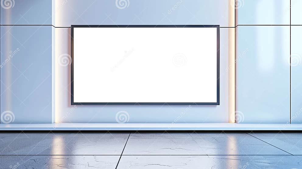 A Sophisticated Media Wall Featuring a Blank Screen LCD, Set Against a ...