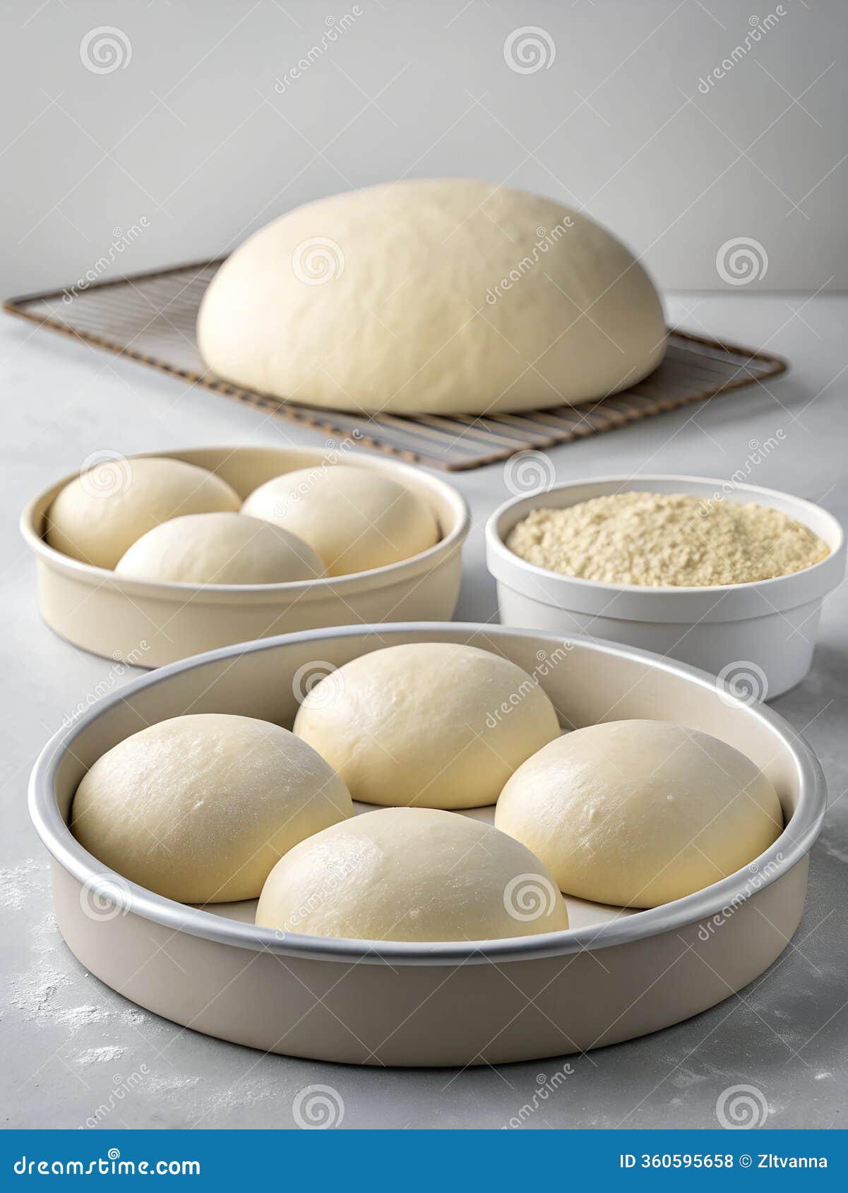 Sophisticated Mockup Featuring Dough in Various Stages of Preparation ...