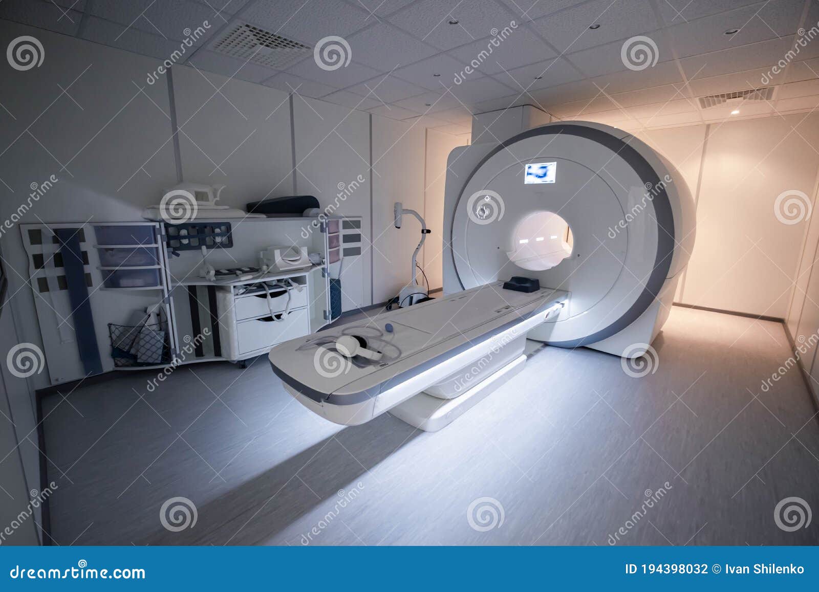 A Sophisticated MRI Scanner at Hospital. MRI Machine. Hospital Interior ...