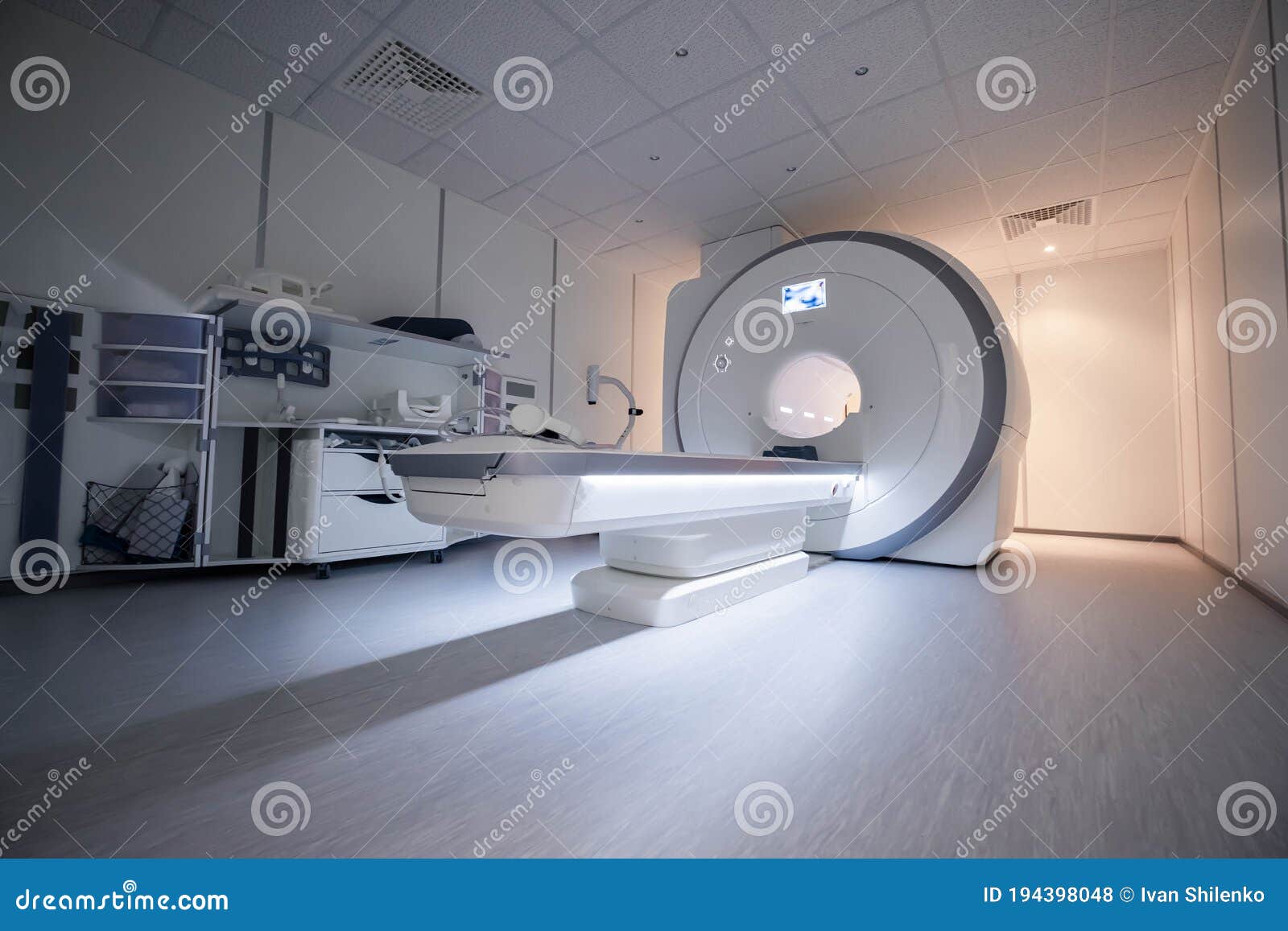 A Sophisticated MRI Scanner at Hospital. MRI Machine. Hospital Interior ...