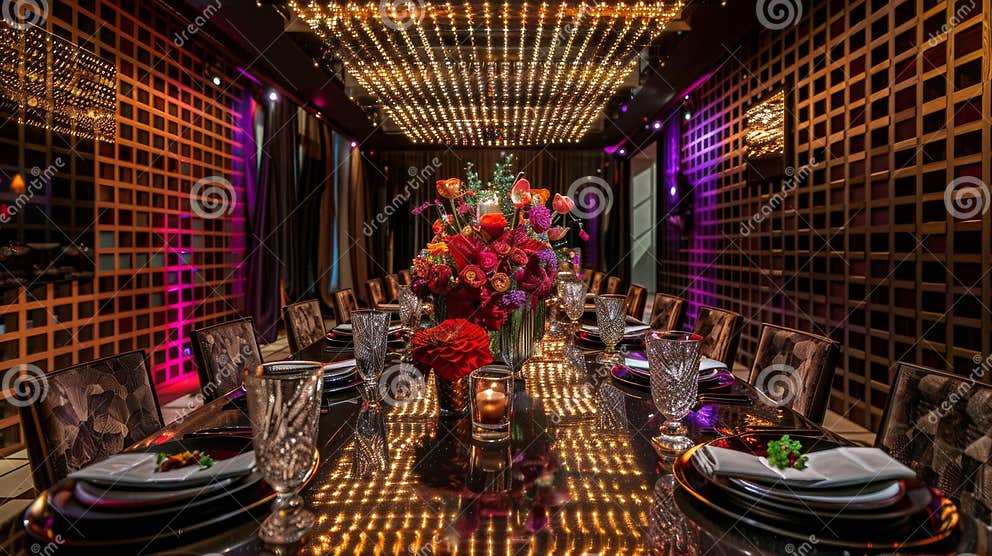 Sophisticated Party Arrangement Showcasing an Upscale and Luxurious ...