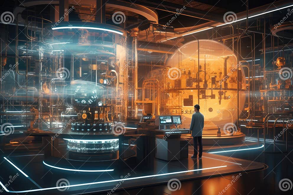 Sophisticated Quantum Computing Laboratory with Intricate Machinery and ...