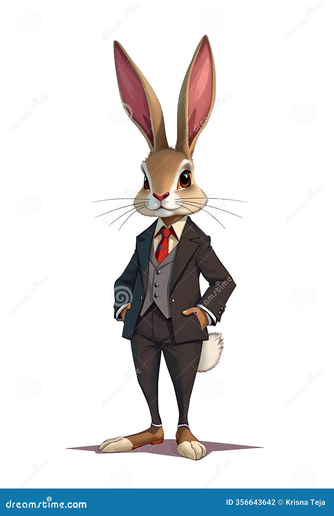 Sophisticated Rabbit in Suit: a Charming Cartoon Illustration Stock ...