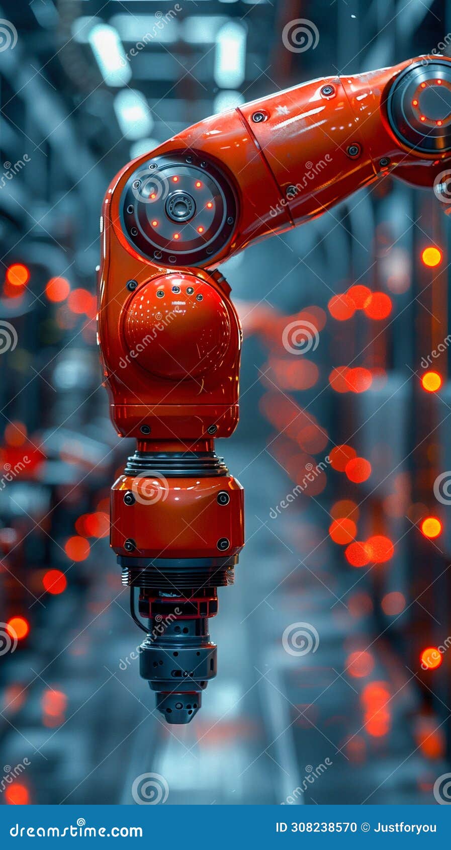 Sophisticated Red Robotic Arm in Industrial Setting. Generative Ai ...