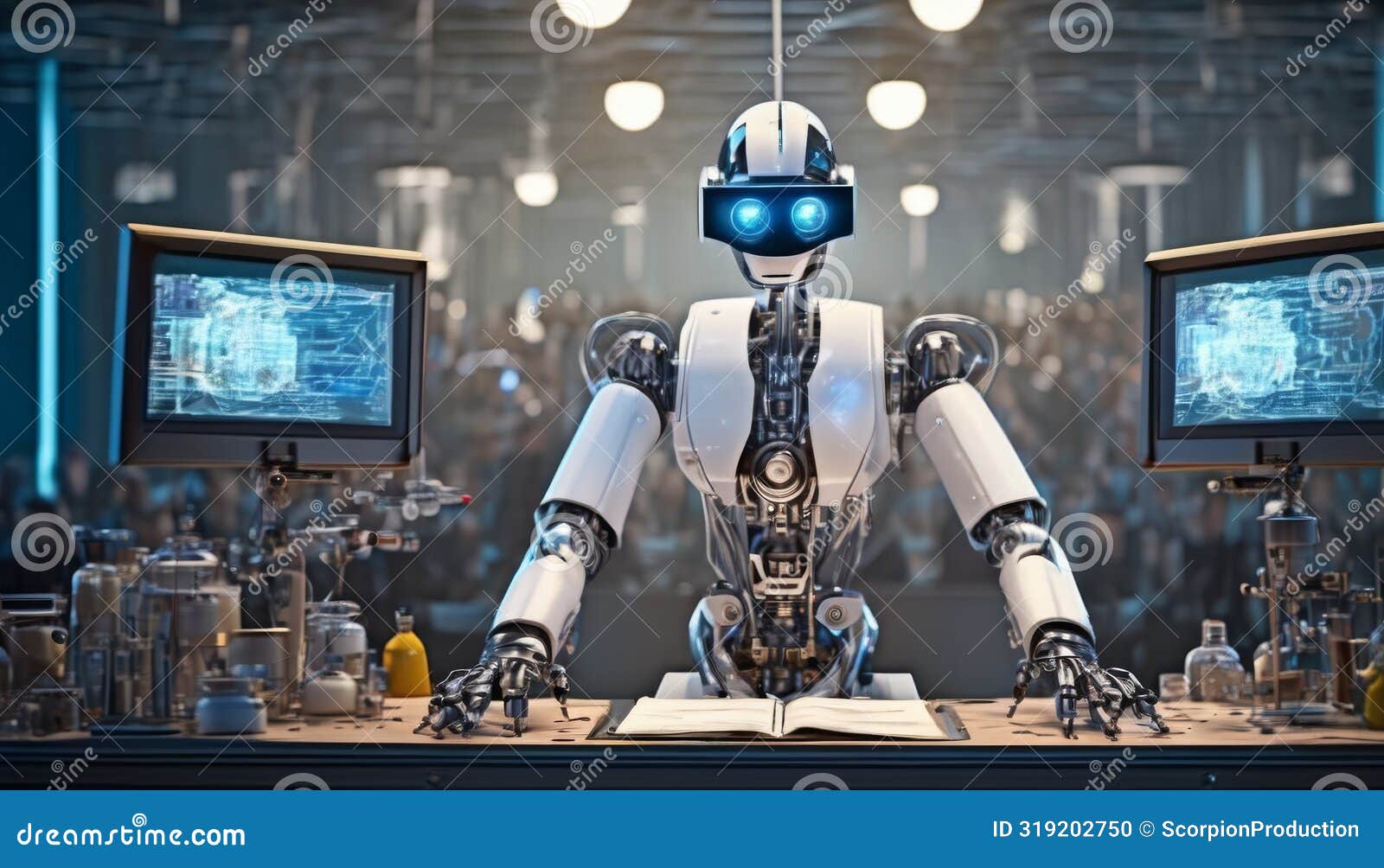"Sophisticated Robot Studying Human Anatomy" Stock Photo - Image of ...
