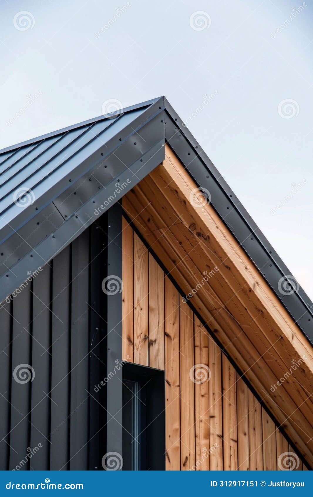 Sophisticated Roofline with Timber and Metal Cladding. Generative Ai ...