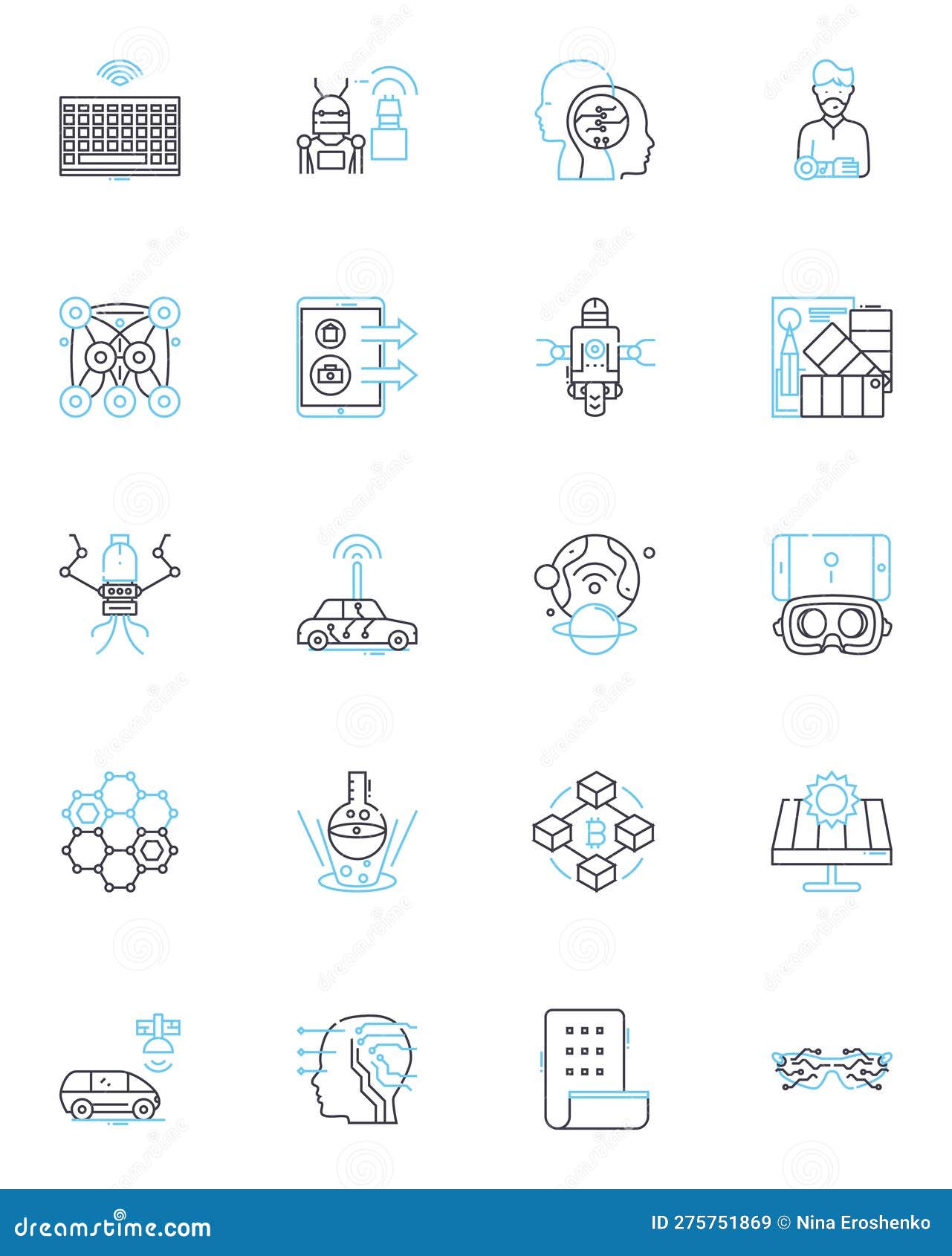 Sophisticated Systems Linear Icons Set. Complexity, Efficiency ...