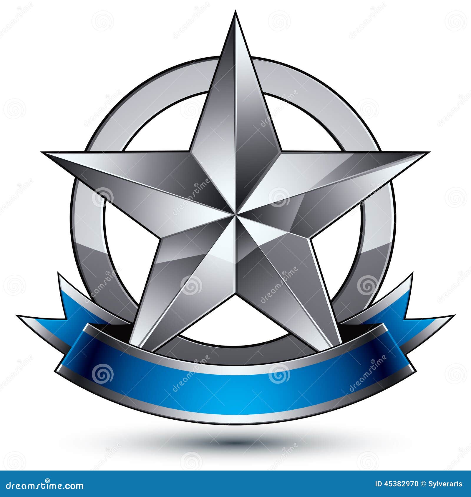 Sophisticated Vector Emblem with Silver Glossy Star Stock Vector ...