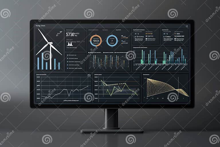 A Sophisticated Wind Turbine Data Analytics Dashboard Displaying ...